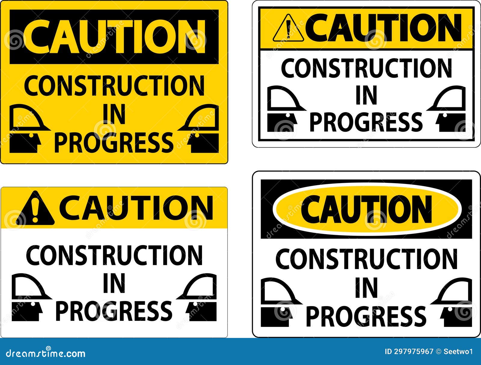 Caution Sign Construction in Progress Stock Vector - Illustration of ...