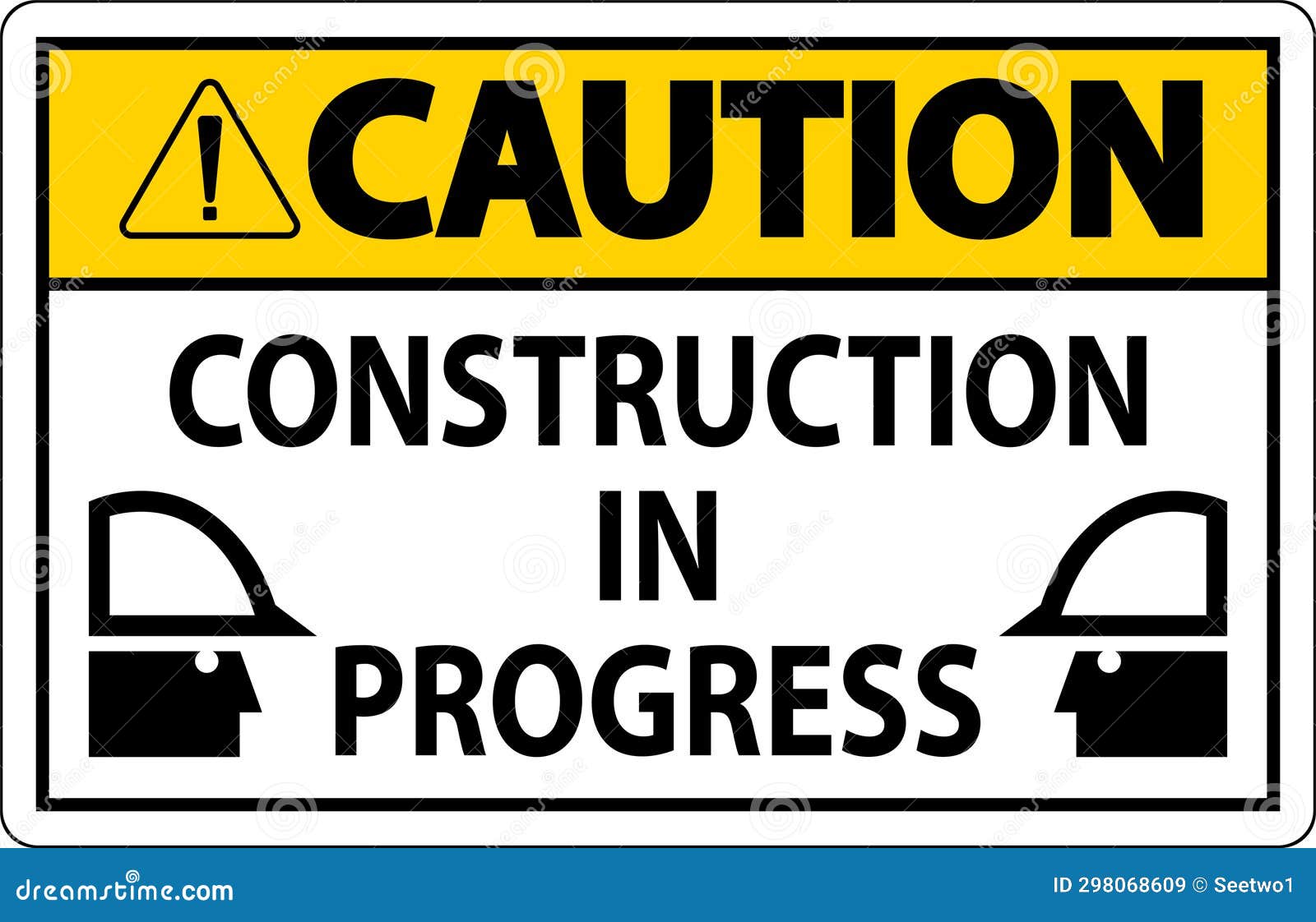 Caution Sign Construction in Progress Stock Vector - Illustration of ...