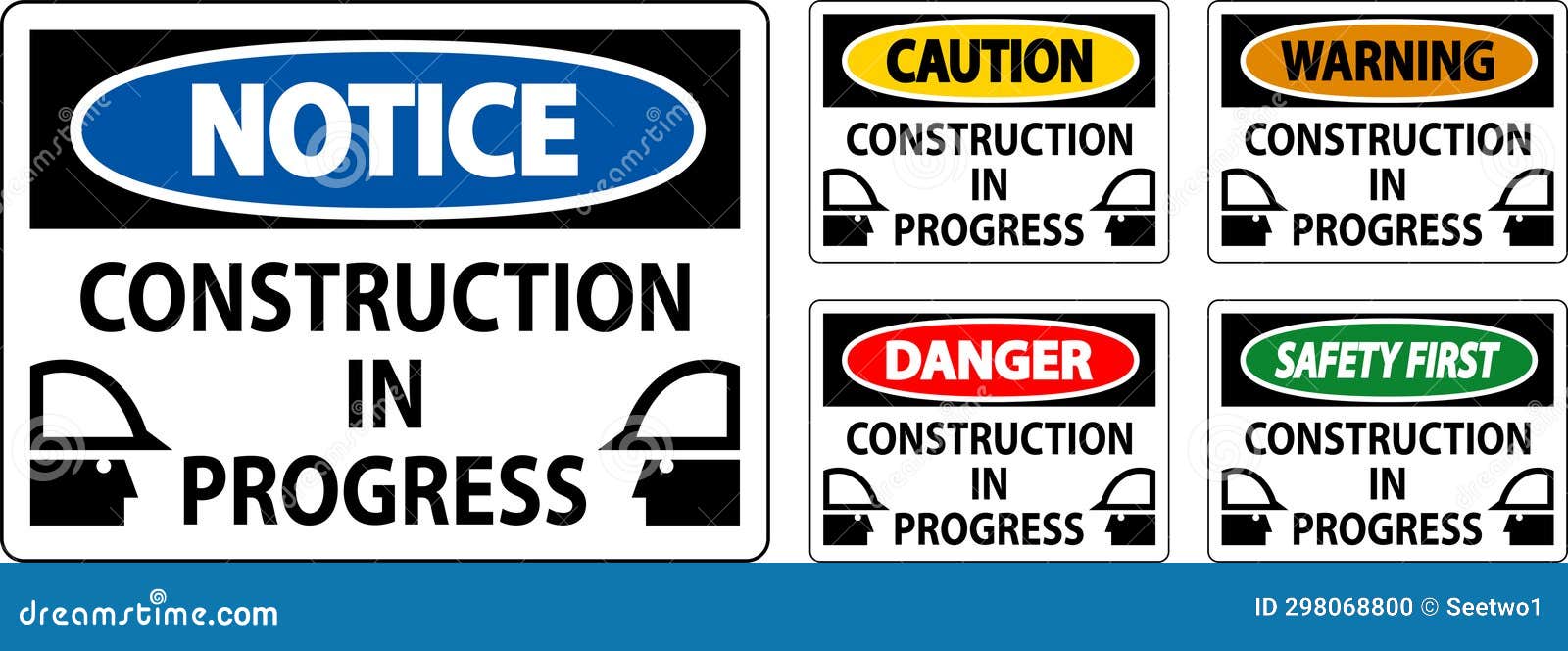 Caution Sign Construction in Progress Stock Vector - Illustration of ...