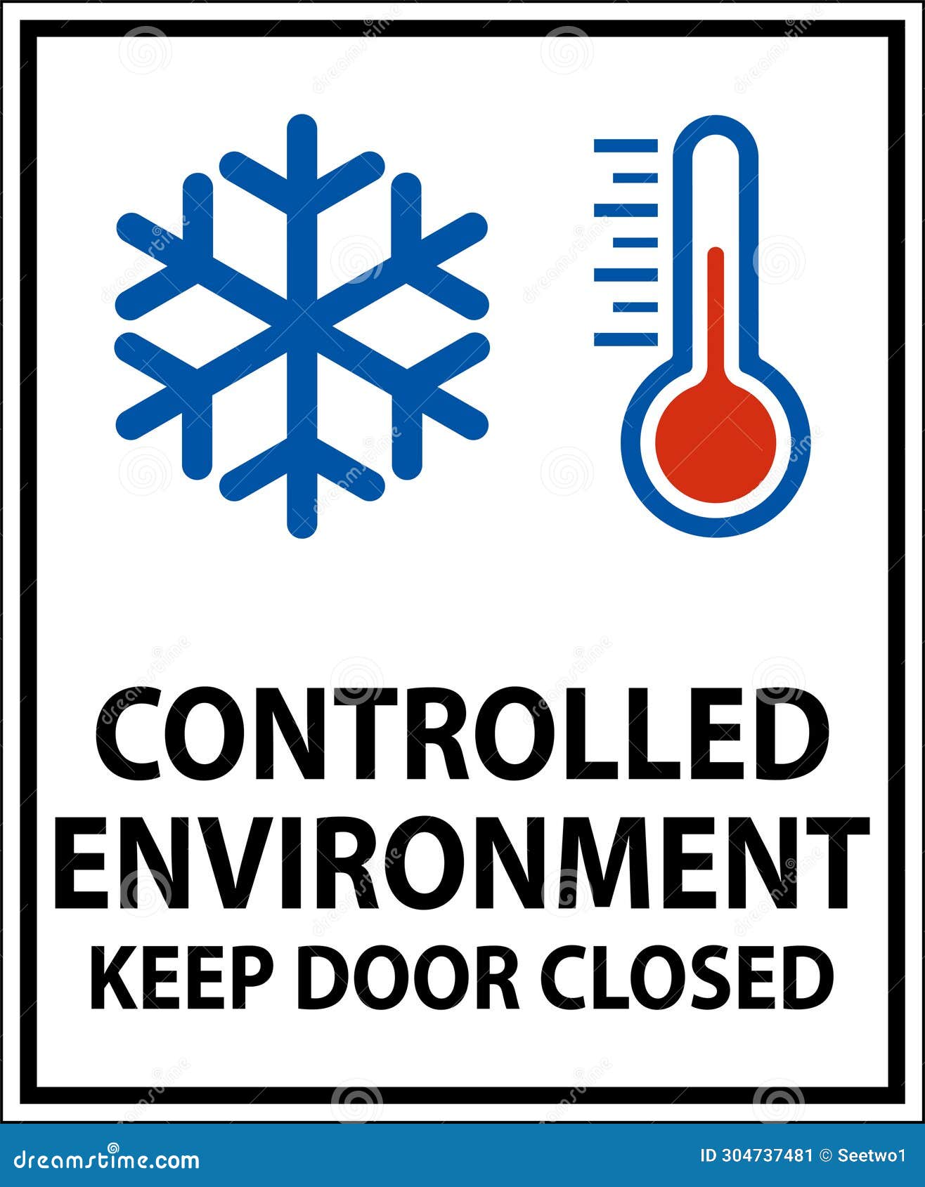 Caution Sign, Controlled Environment Keep Door Closed Stock ...