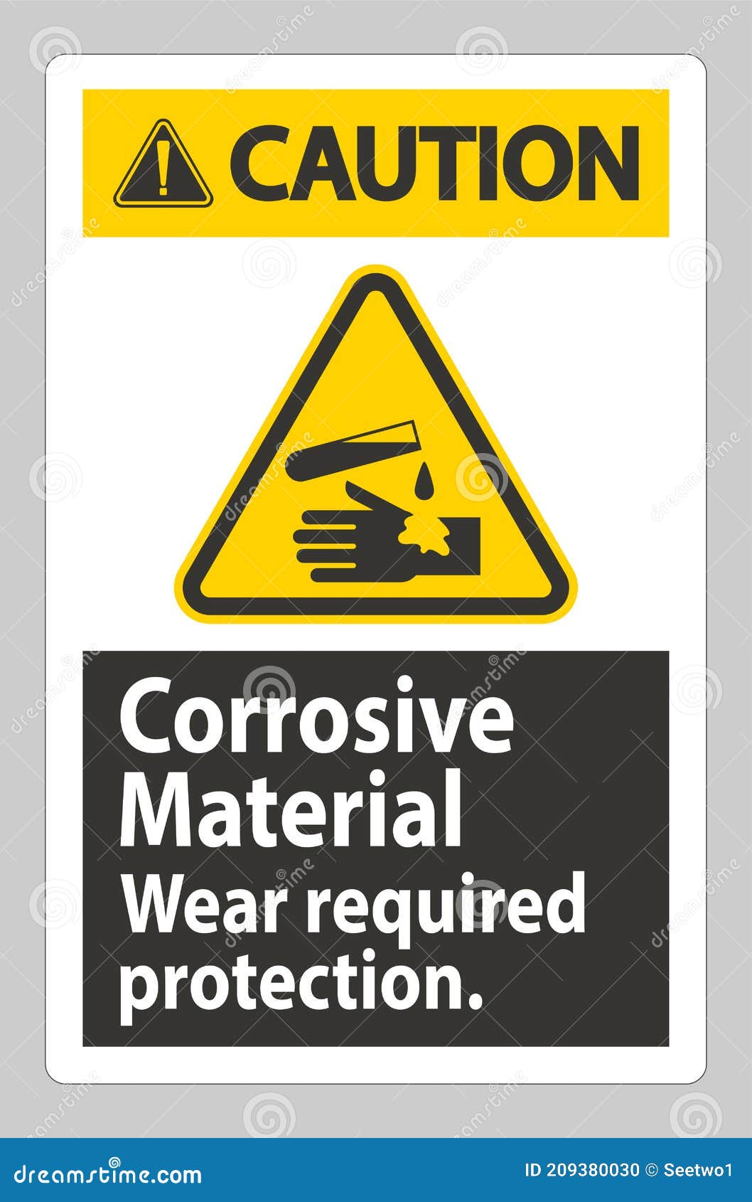 Caution Corrosive Symbol Sign, Vector Illustration, Isolate On White ...