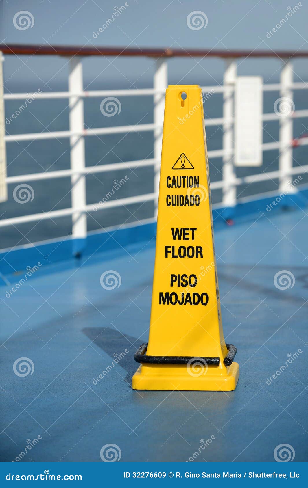 Caution Sign on Cruise Ship Stock Image - Image of information, danger ...