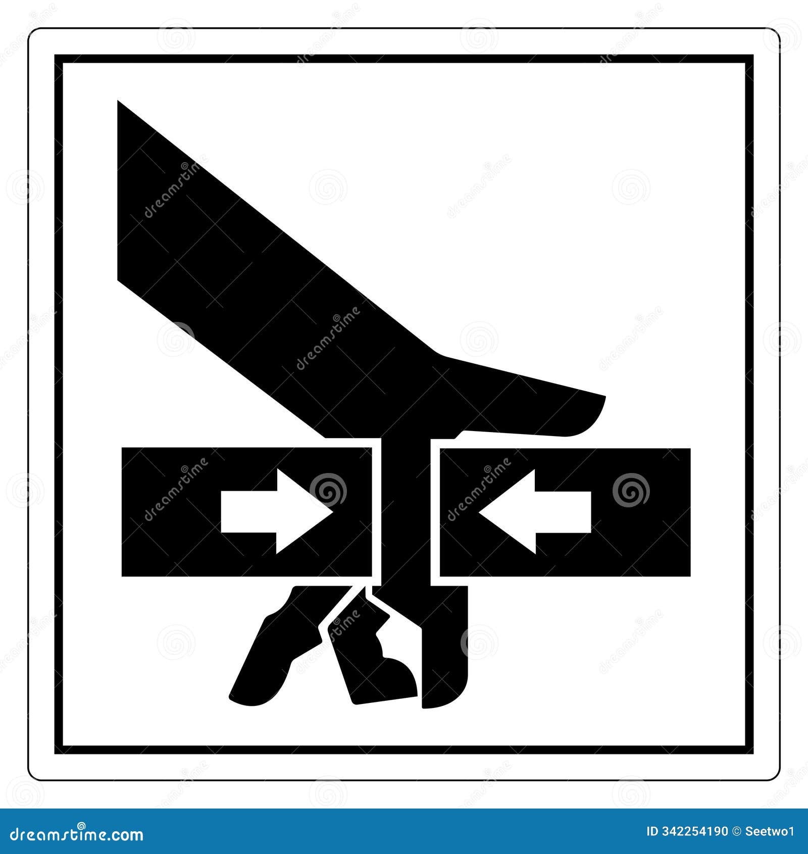 Caution Sign for Cutting Hazard in Work Area Stock Illustration ...