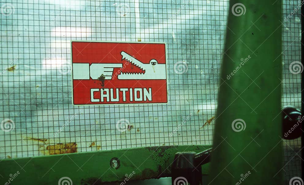 Caution Sign, Danger with Machines at the Workplace Stock Image - Image ...
