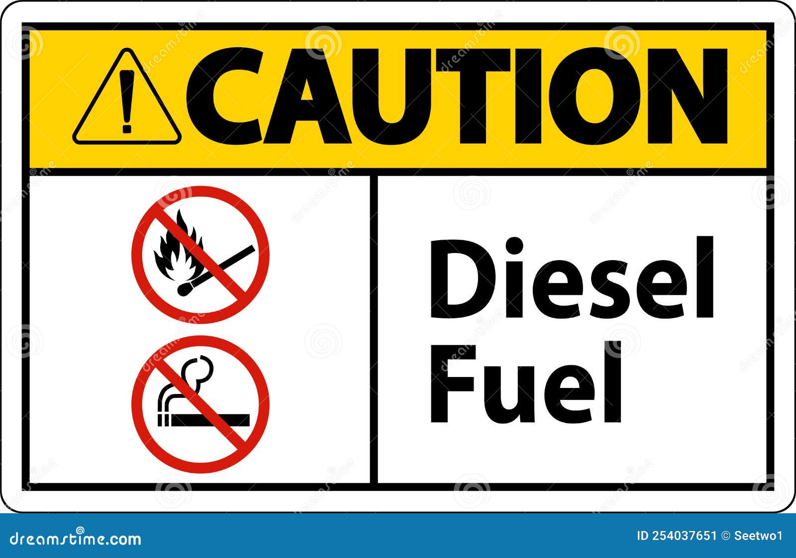 Caution Sign Diesel Fuel on White Background Stock Vector ...