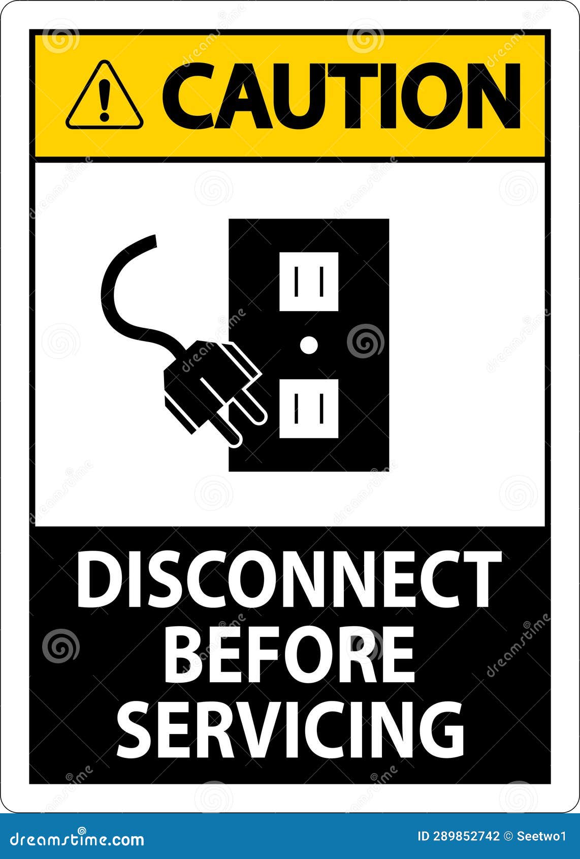 Caution Sign Disconnect before Servicing Stock Vector - Illustration of ...
