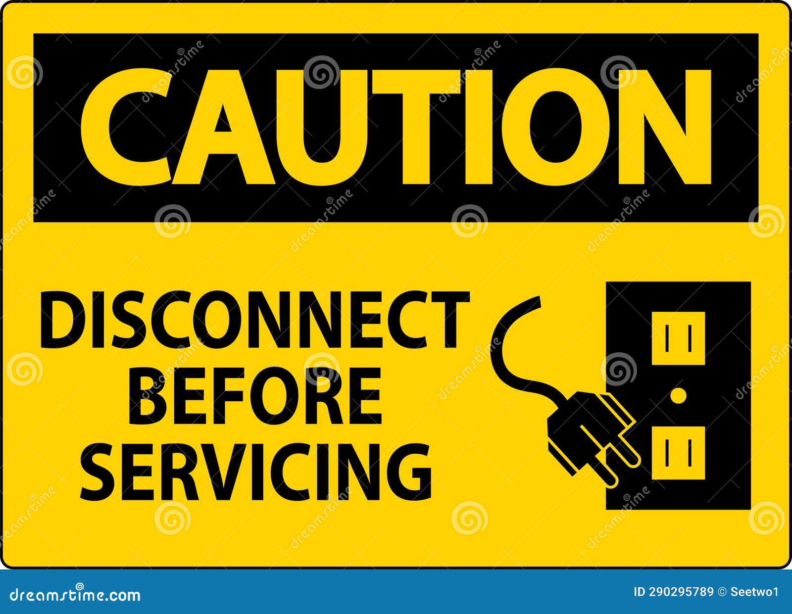Caution Sign Disconnect before Servicing Stock Vector - Illustration of ...