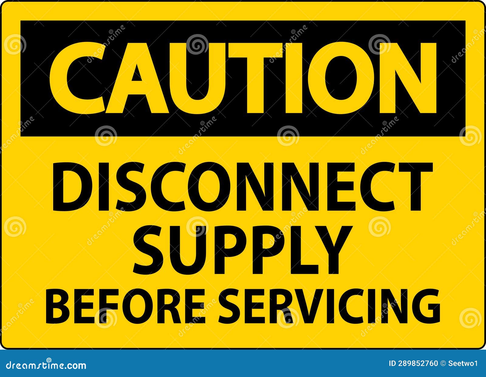 Caution Sign Disconnect Supply before Servicing Sign Stock Vector ...
