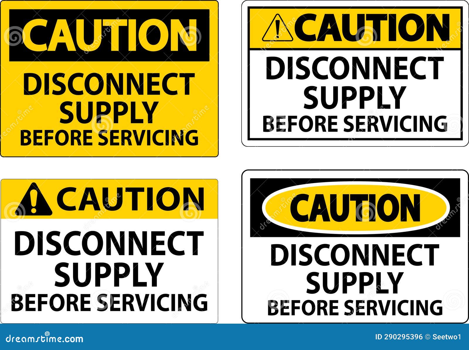 Caution Sign Disconnect Supply before Servicing Sign Stock Vector ...