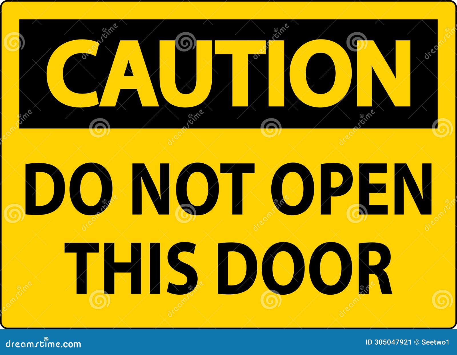 Caution Sign, Do Not Open this Door Stock Vector - Illustration of ...
