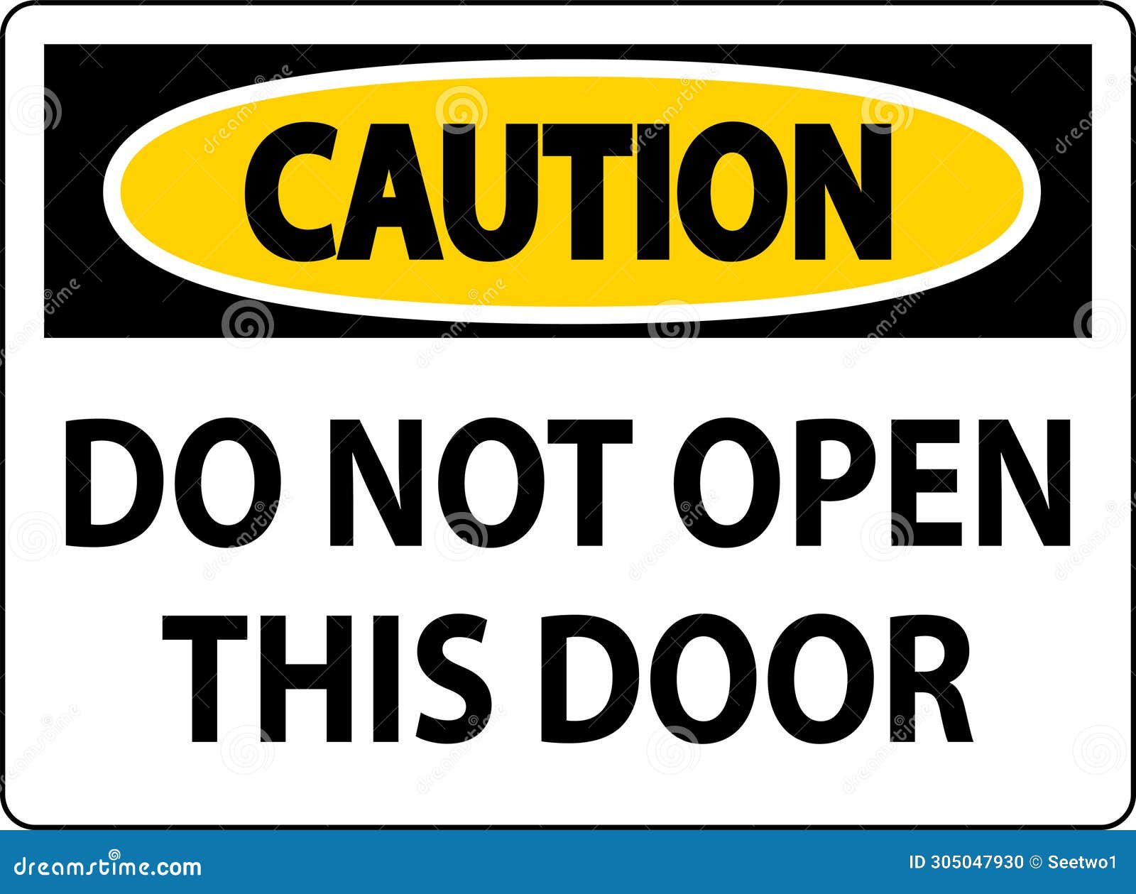 Caution Sign, Do Not Open this Door Stock Vector - Illustration of ...