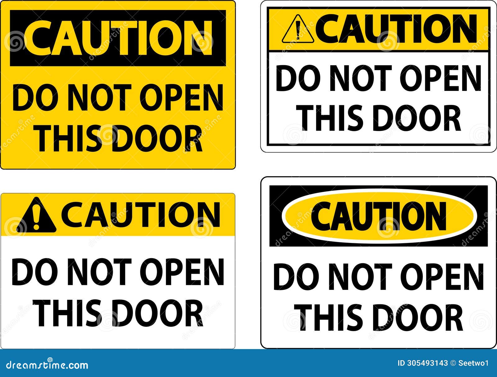 Caution Sign, Do Not Open this Door Stock Vector - Illustration of exit ...