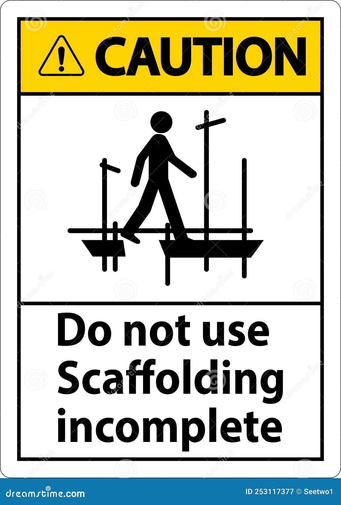 Caution Do Not Use Scaffolding Incomplete Symbol Sign, Vector ...