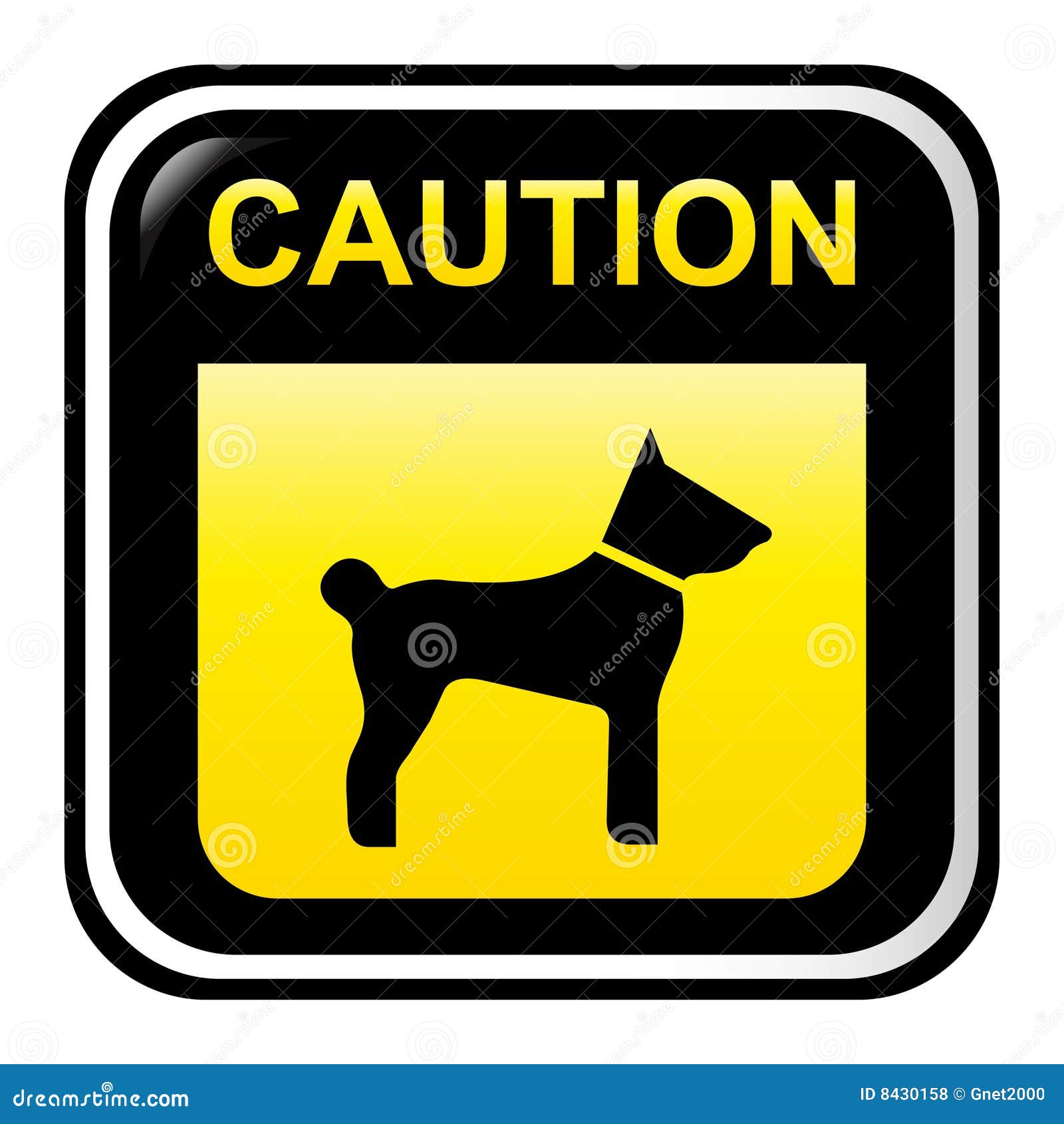 Caution sign - dog stock vector. Illustration of safety - 8430158