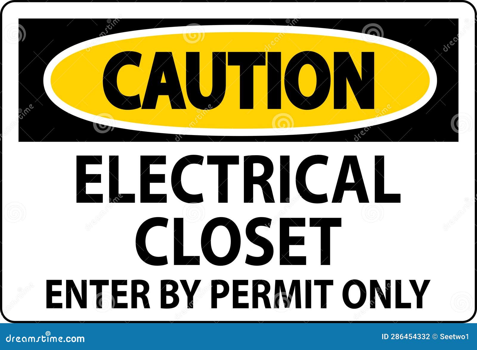 Caution Sign Electrical Closet - Enter by Permit only Stock Vector ...