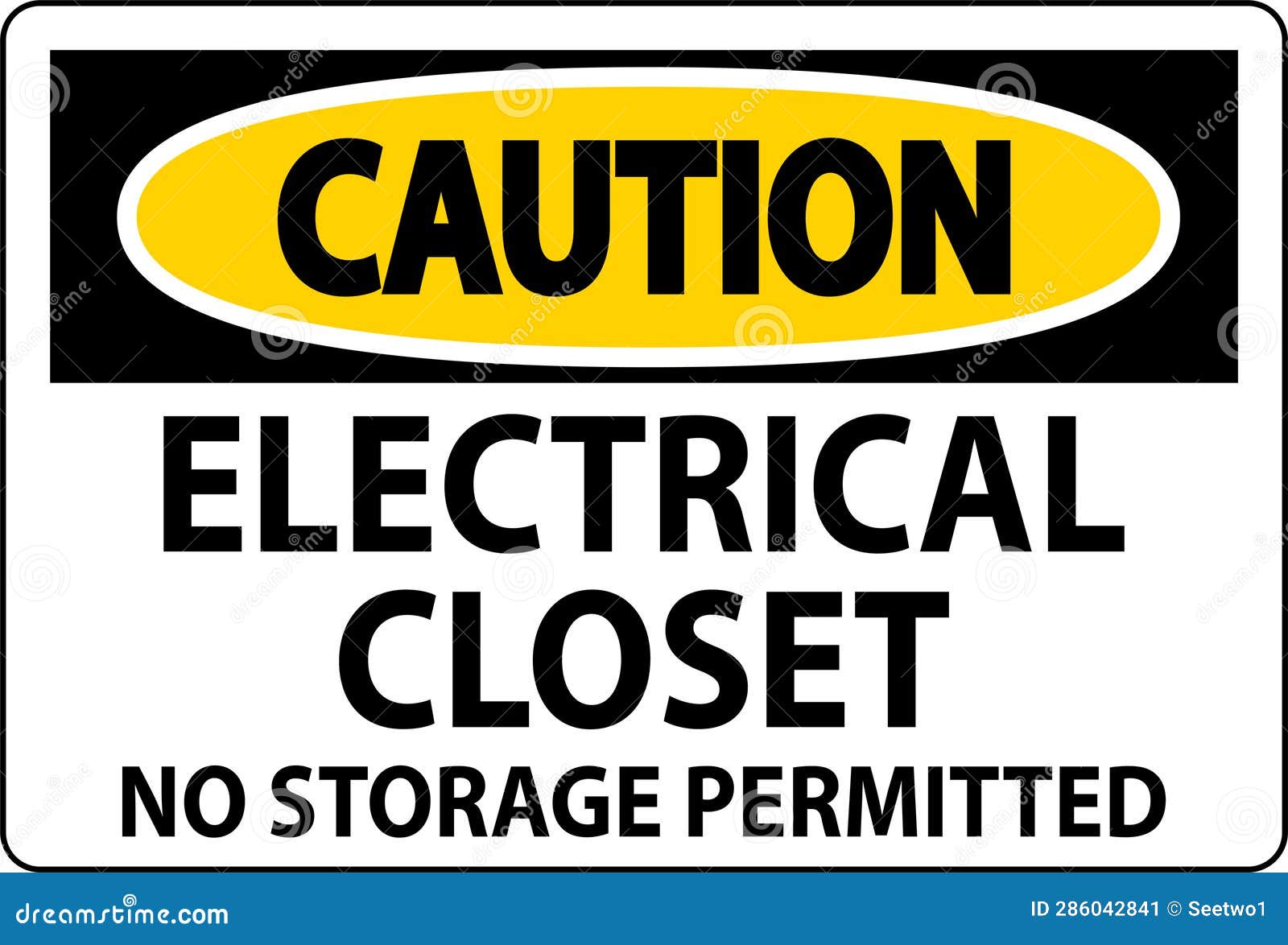 Caution Sign Electrical Closet - No Storage Permitted Stock Vector ...