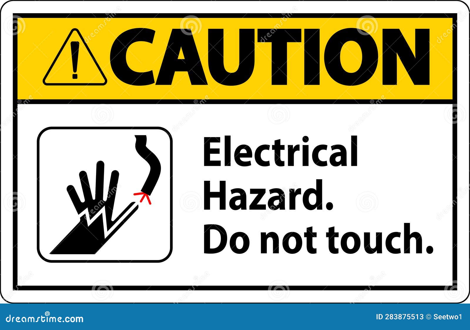 Caution Sign Electrical Hazard. Do Not Touch Stock Vector ...