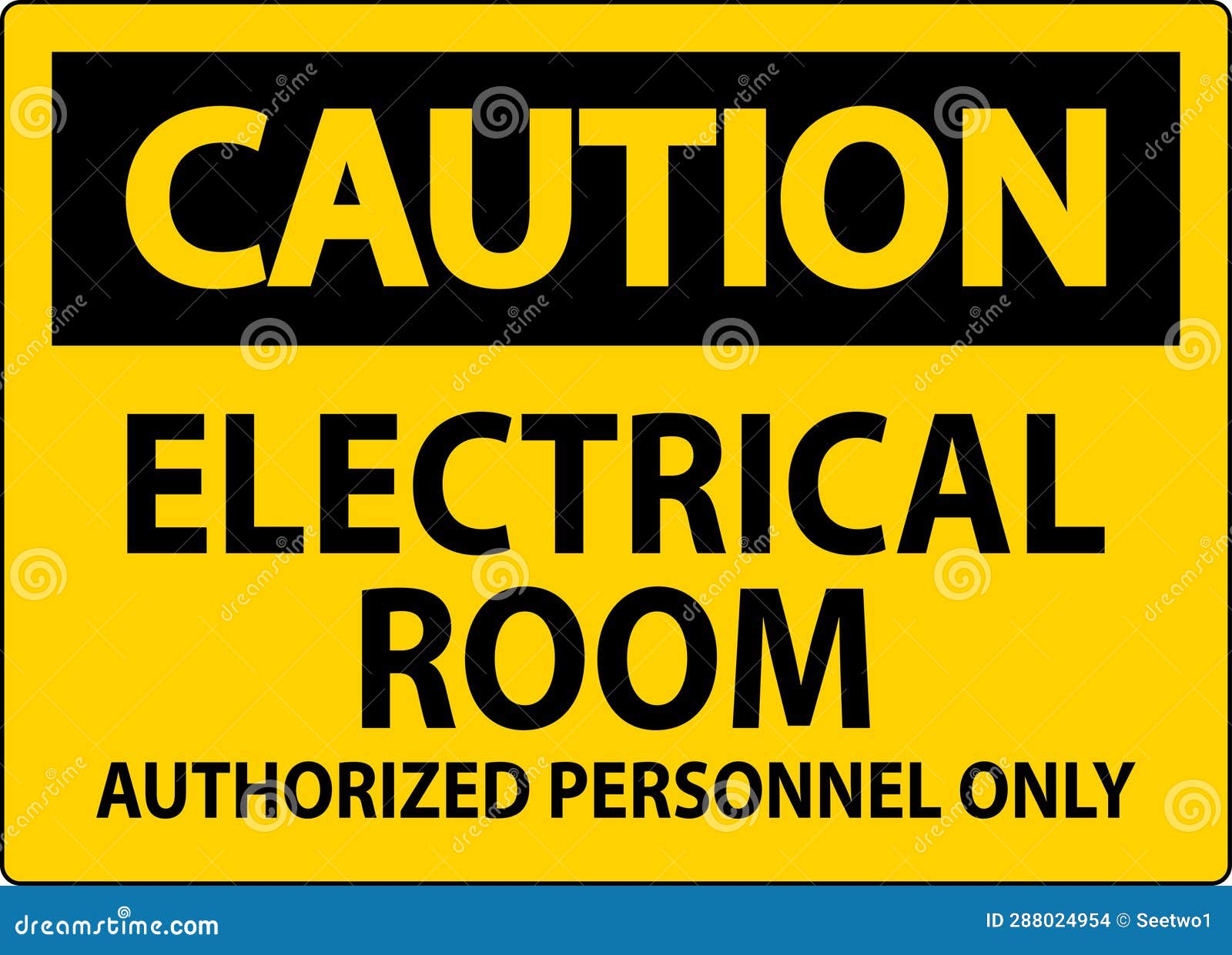 Caution Sign Electrical Room - Authorized Personnel only Stock Vector ...