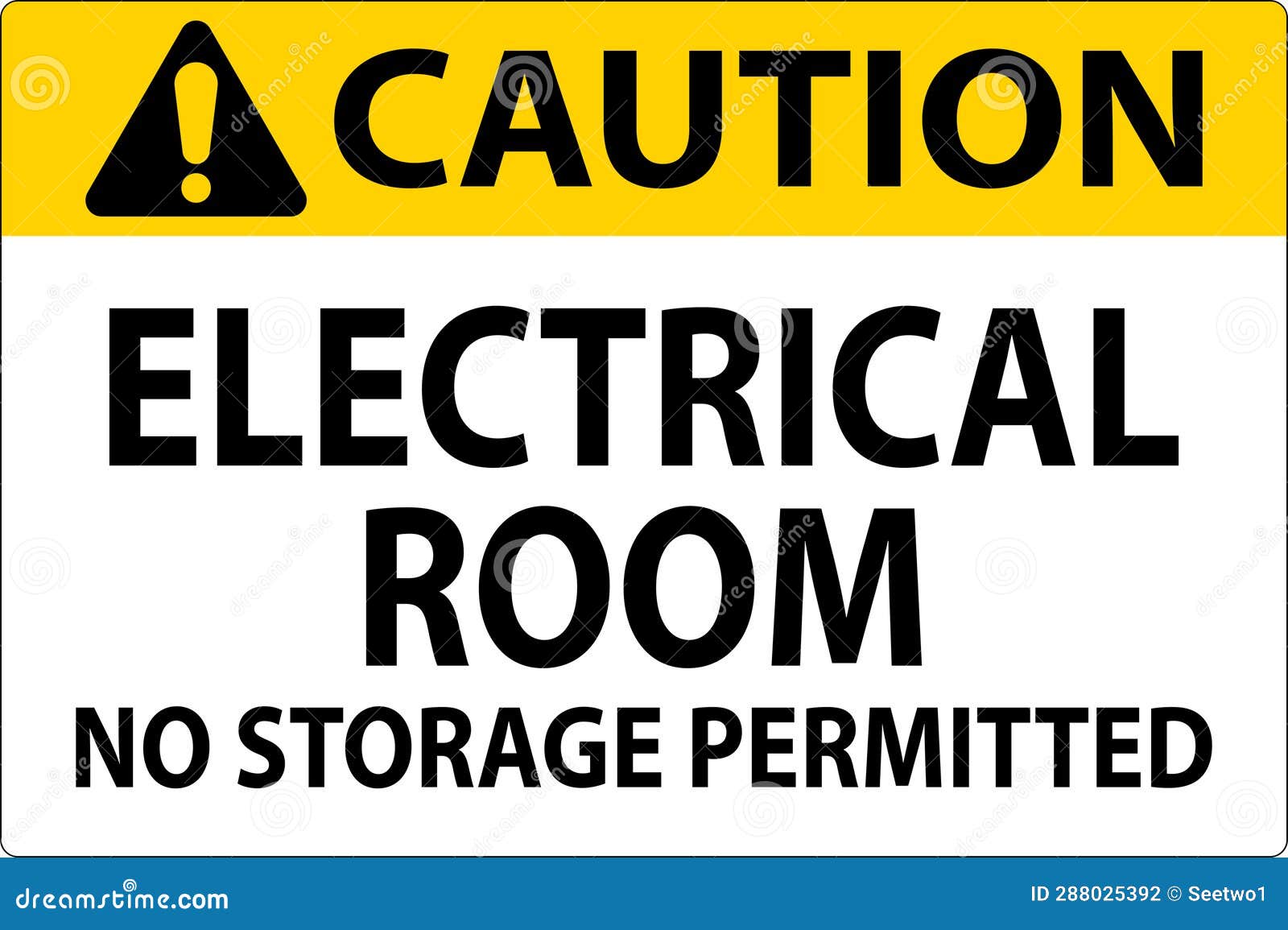 Caution Sign Electrical Room, No Storage Permitted Stock Vector ...