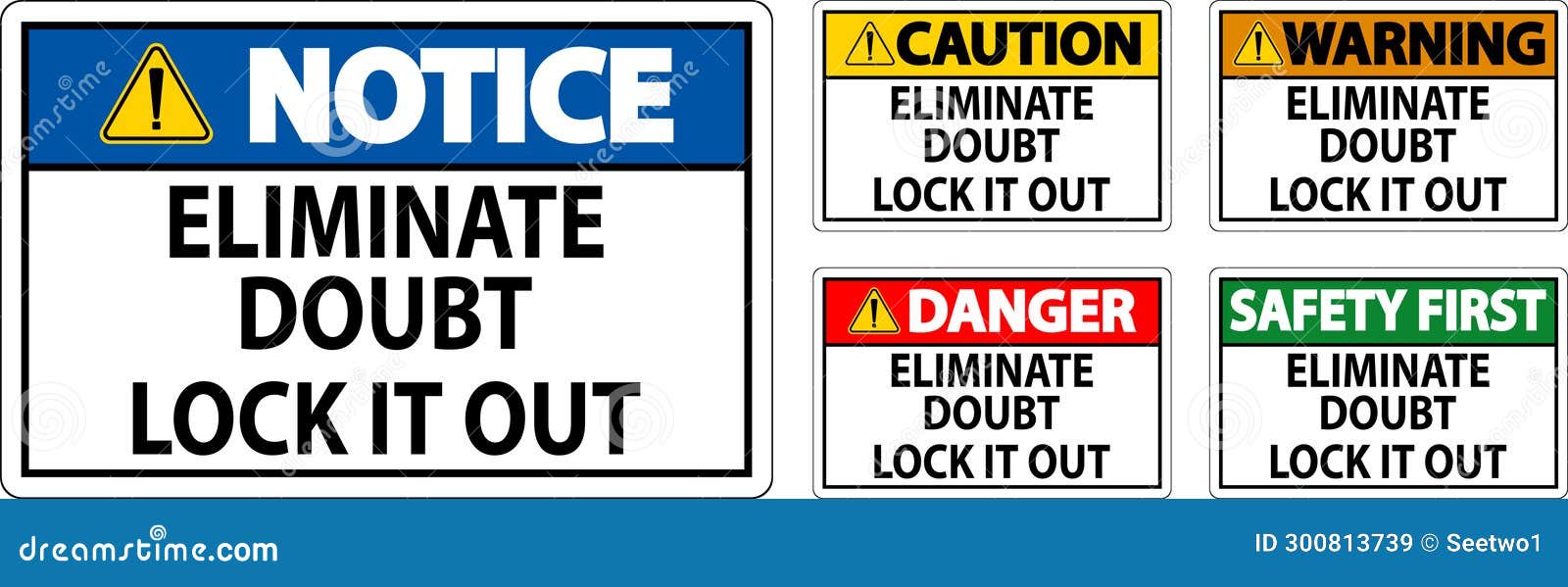 Lock Out, Tag Out With A Caution Tag Vector Illustration. Caution And ...