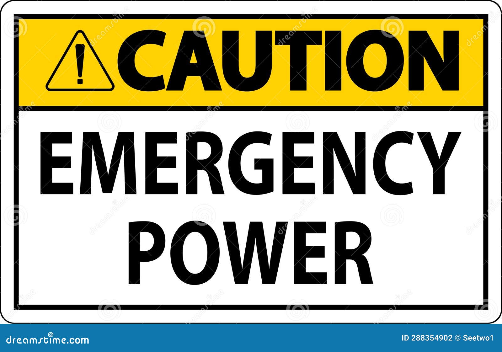 Caution Sign Emergency Power Stock Vector - Illustration of high, black ...