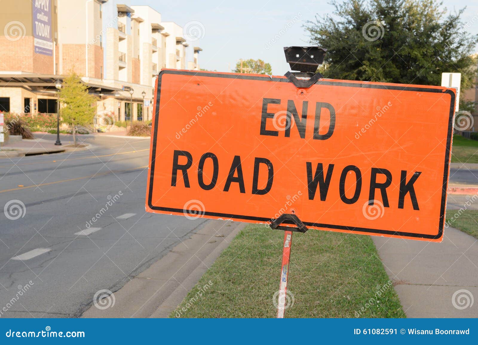 Caution Sign, End Road Work Stock Image - Image of board, black: 61082591