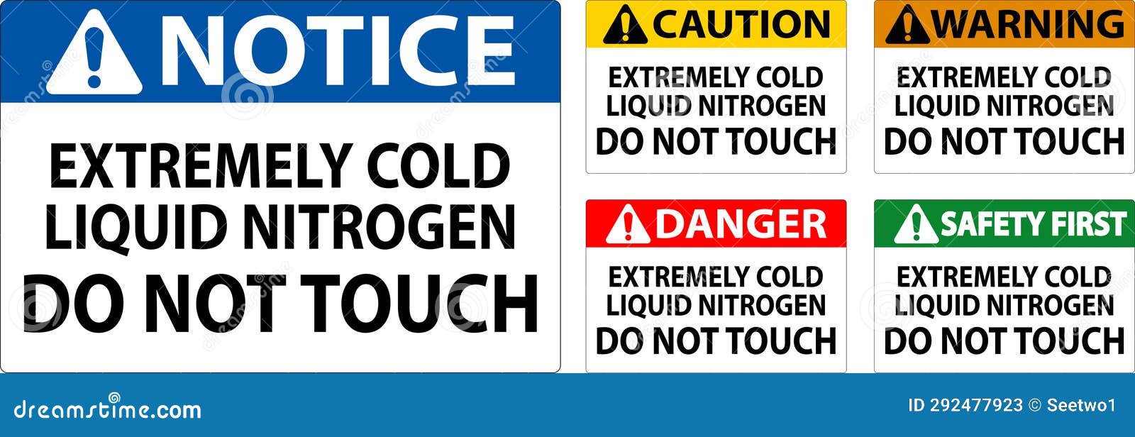Caution Sign Extremely Cold Liquid Nitrogen Do Not Touch Stock Vector ...