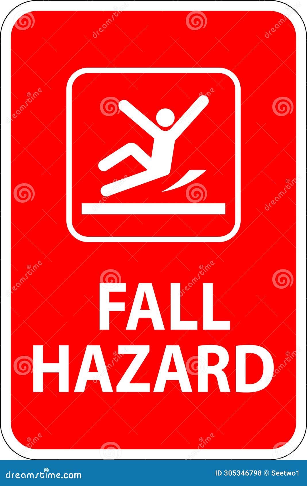 Caution Sign, Fall Hazard stock vector. Illustration of background ...