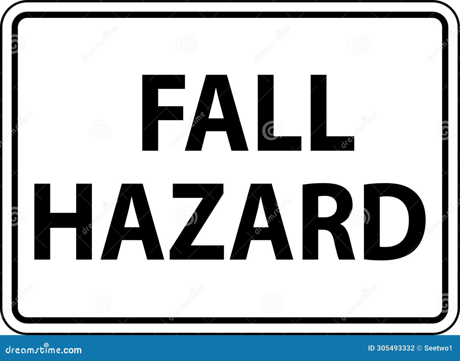 Caution Sign, Fall Hazard stock vector. Illustration of road - 305493332