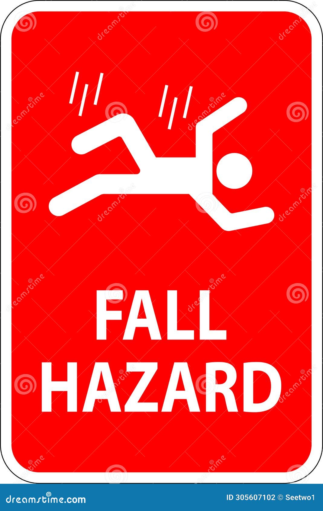 Caution Sign, Fall Hazard stock vector. Illustration of drop - 305607102