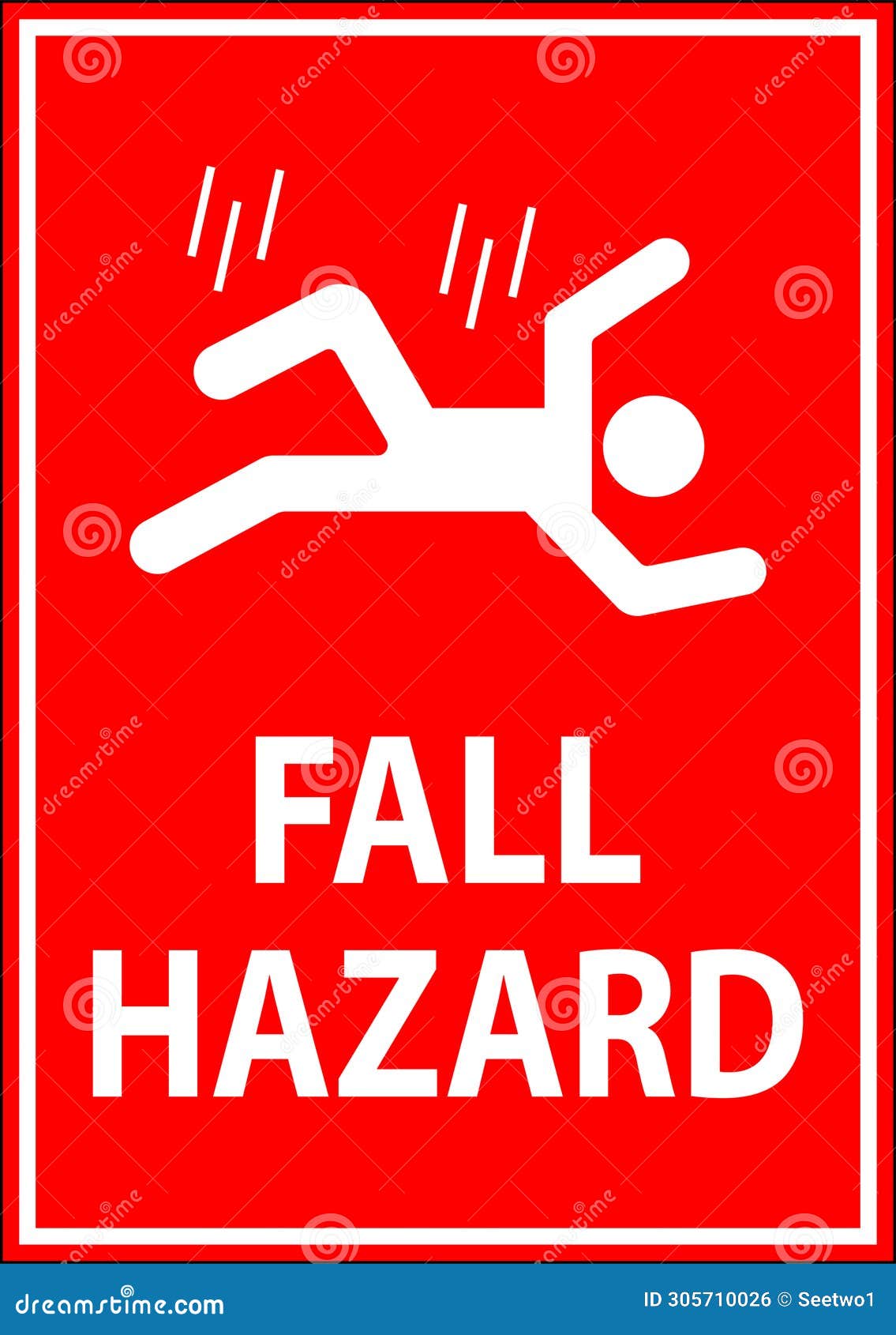 Caution Sign, Fall Hazard stock vector. Illustration of failure - 305710026