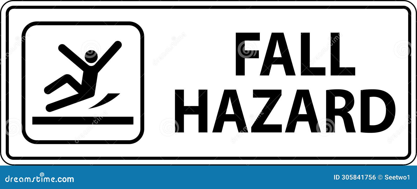 Caution Sign, Fall Hazard stock vector. Illustration of background ...