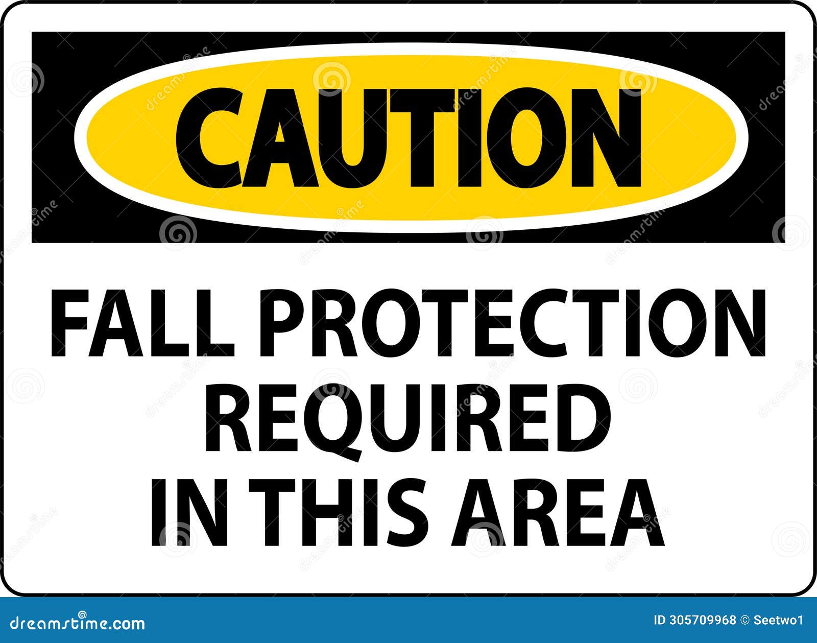 Caution Sign, Fall Protection Required in this Area Stock Vector ...