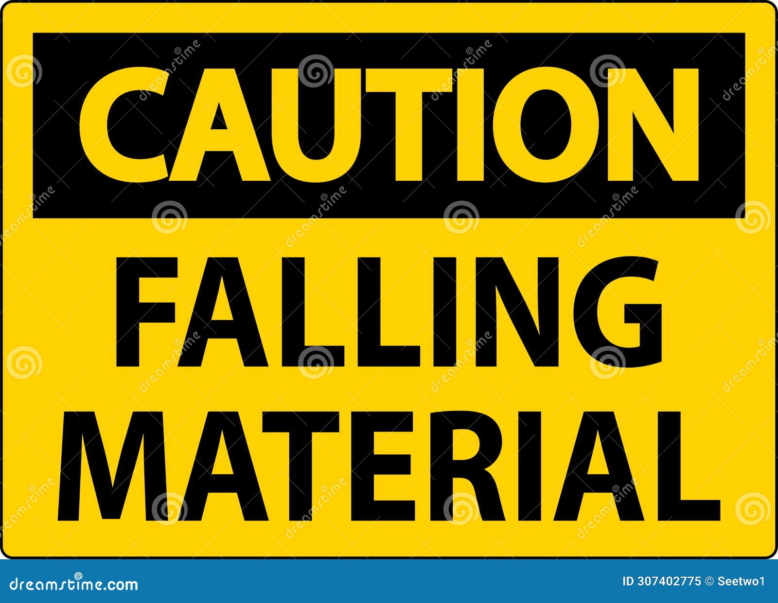Caution Sign Falling Material Stock Vector - Illustration of attention ...
