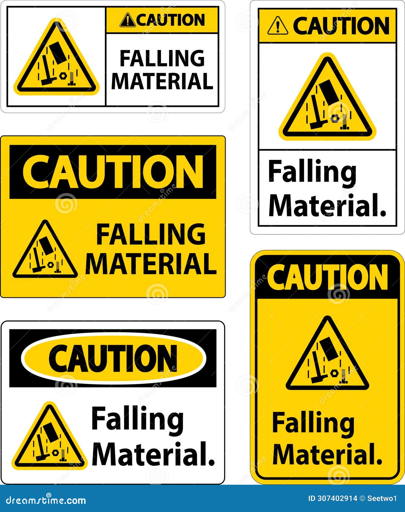 Caution Sign, Falling Material Stock Vector - Illustration of caution ...
