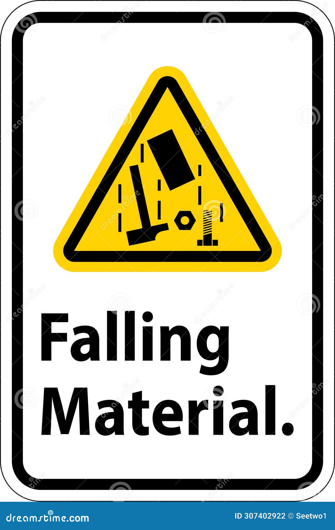 Caution Sign, Falling Material Stock Vector - Illustration of industry ...