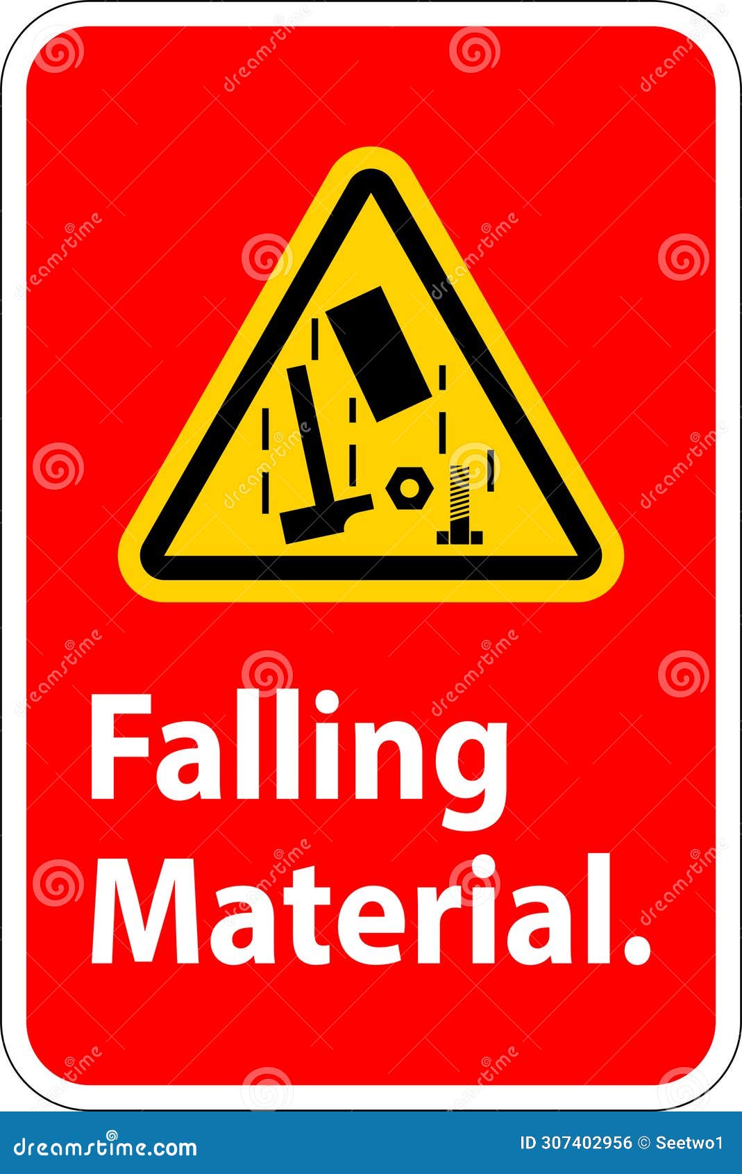 Caution Sign, Falling Material Stock Vector - Illustration of alert ...
