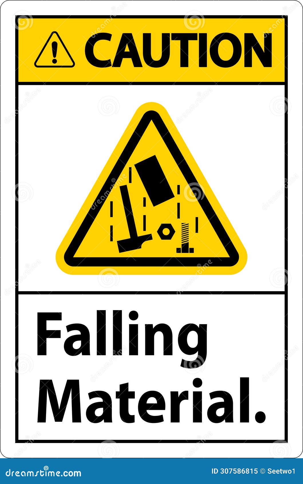 Caution Sign, Falling Material Stock Vector - Illustration of caution ...