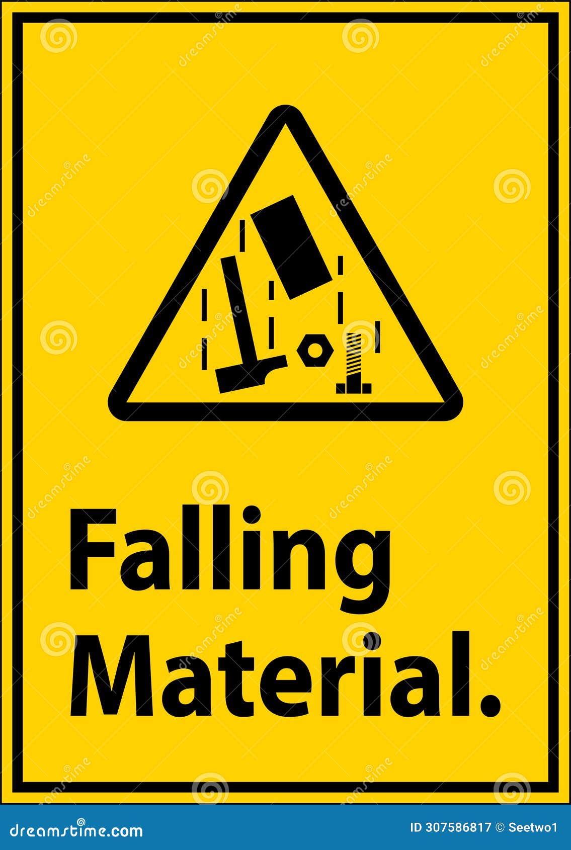 Caution Sign, Falling Material Stock Vector - Illustration of falling ...