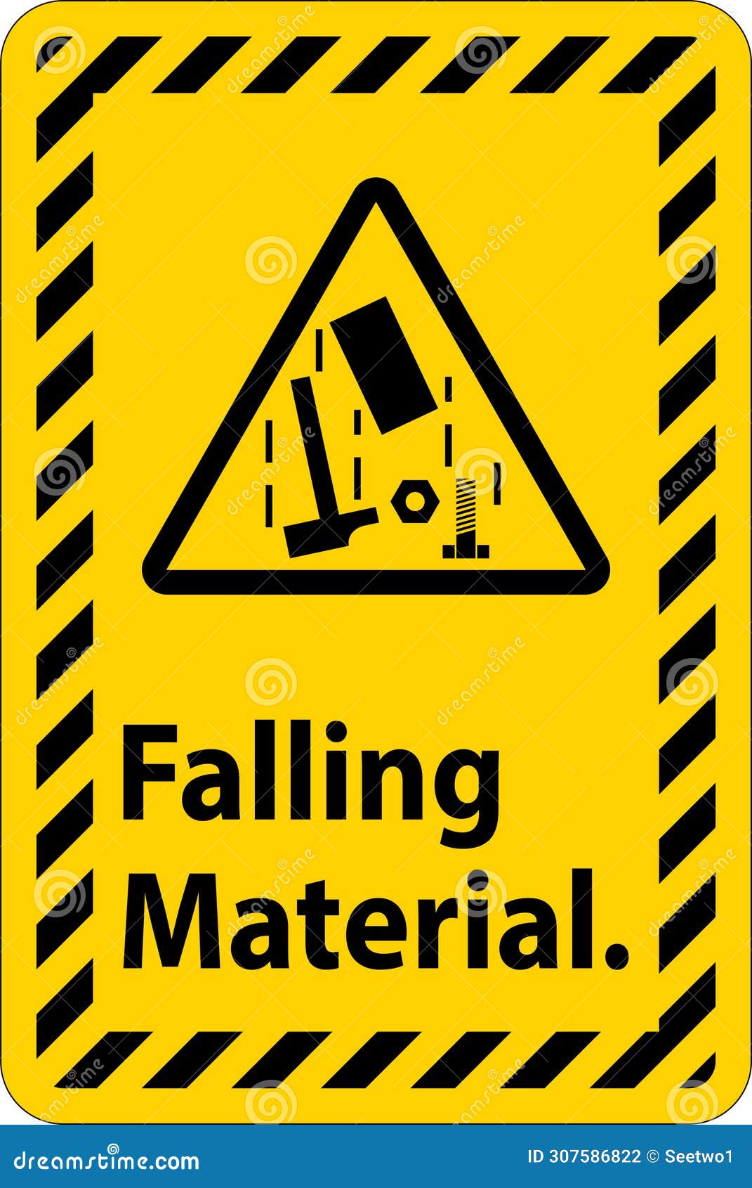 Caution Sign, Falling Material Stock Vector - Illustration of ...