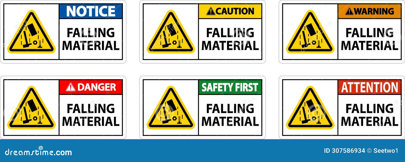 Caution Sign, Falling Material Stock Vector - Illustration of hazard, falling: 307586934