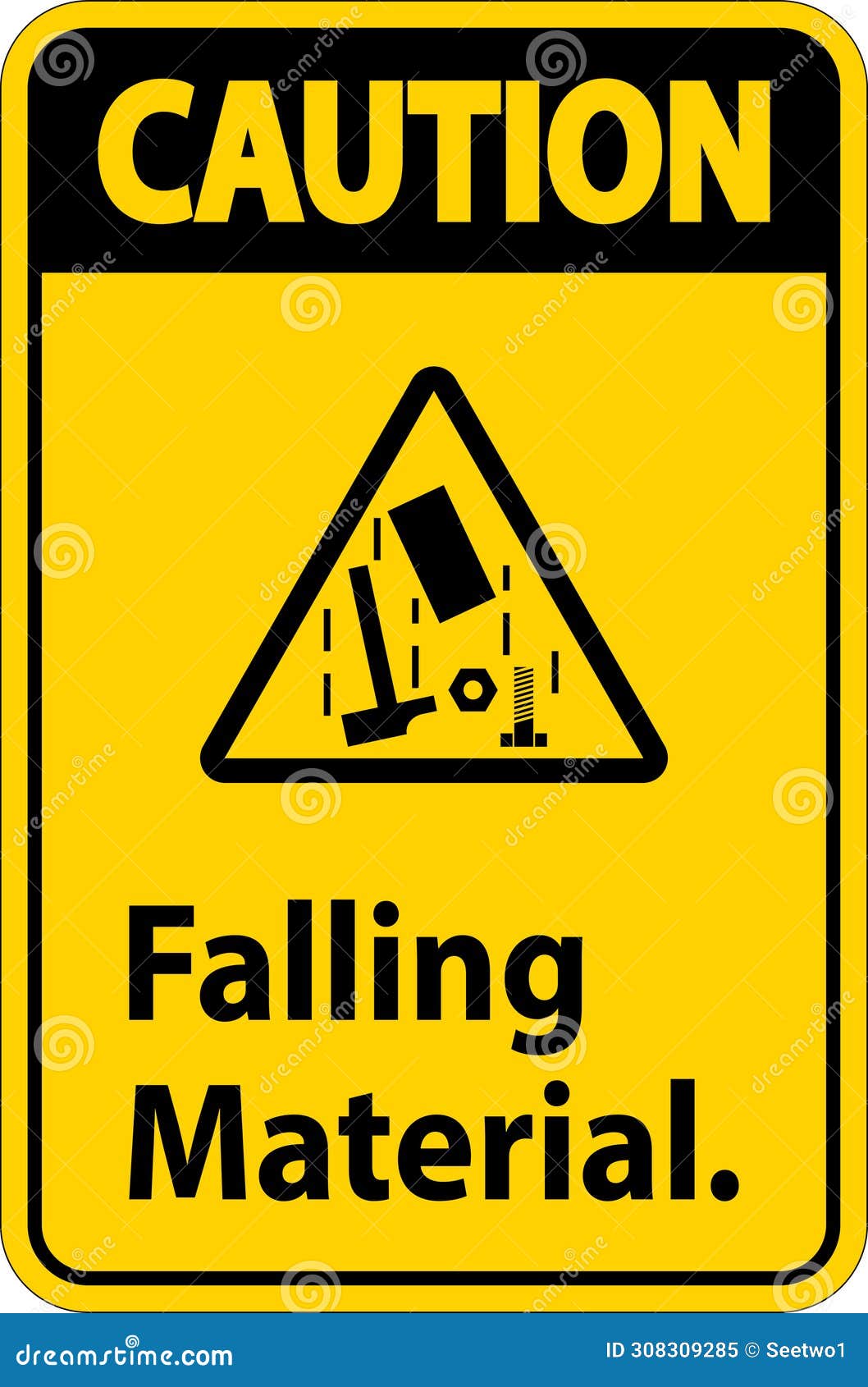 Caution Sign, Falling Material Stock Vector - Illustration of hazard ...