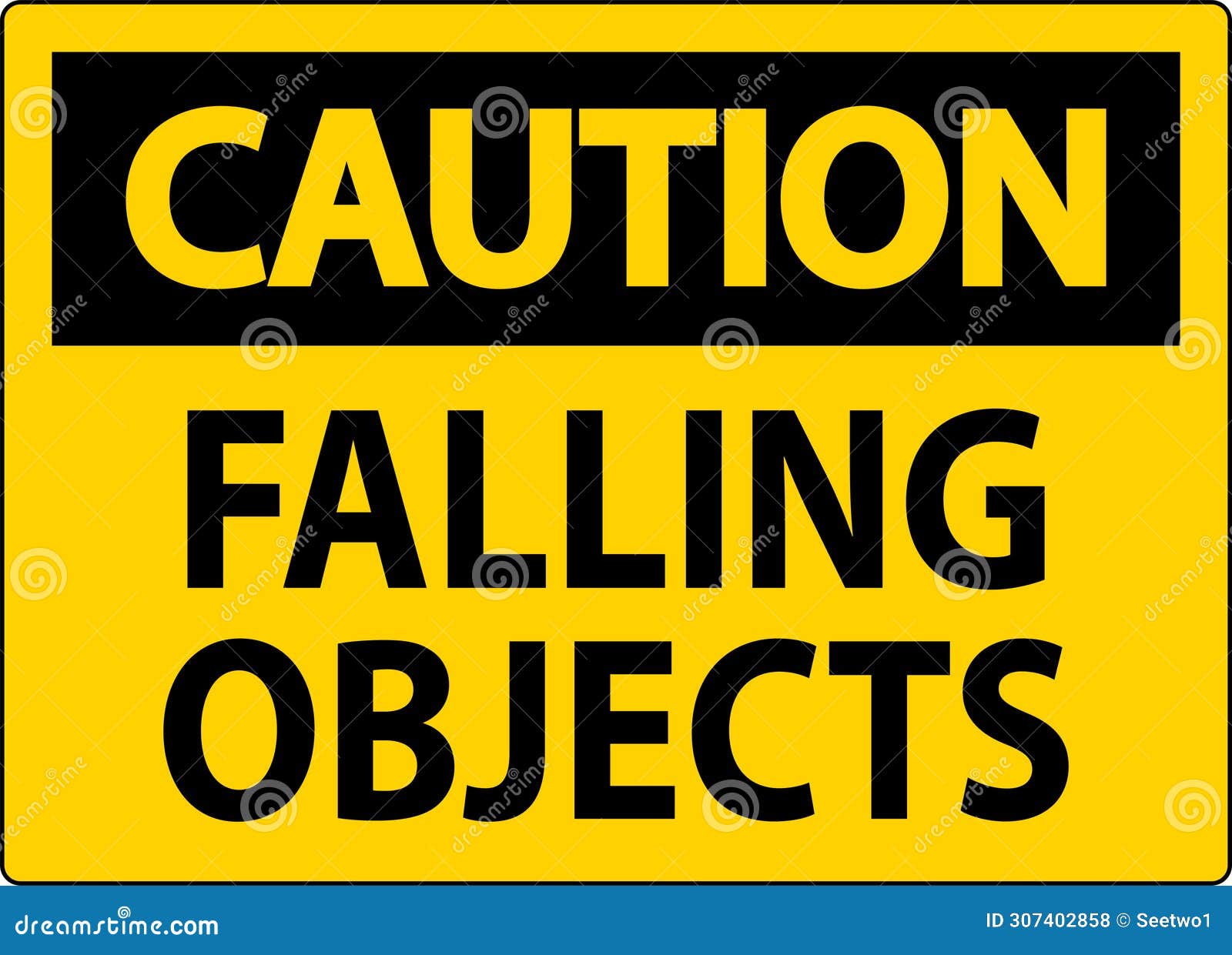 Caution Sign, Falling Objects Stock Vector - Illustration of label ...