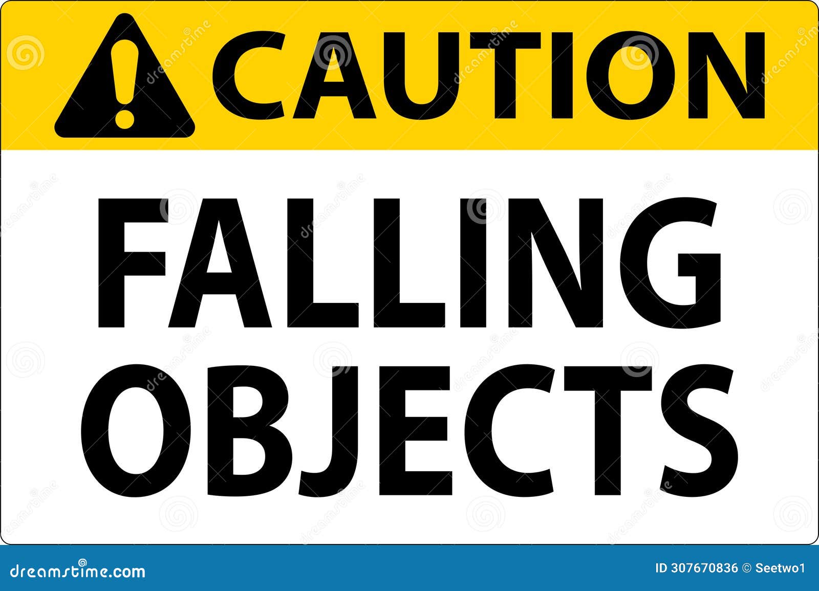 Caution Sign, Falling Objects Stock Vector - Illustration of isolated ...