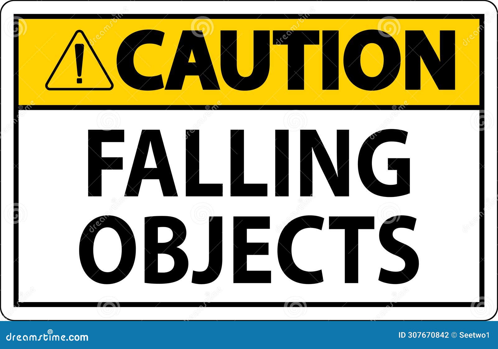 Caution Sign, Falling Objects Stock Vector - Illustration of equipment ...