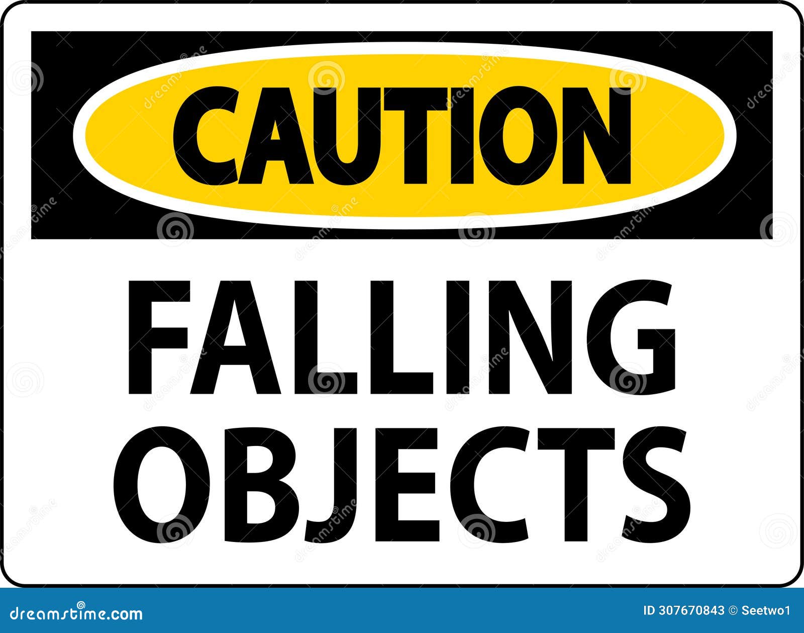 Caution Sign, Falling Objects Stock Vector - Illustration of indicator ...
