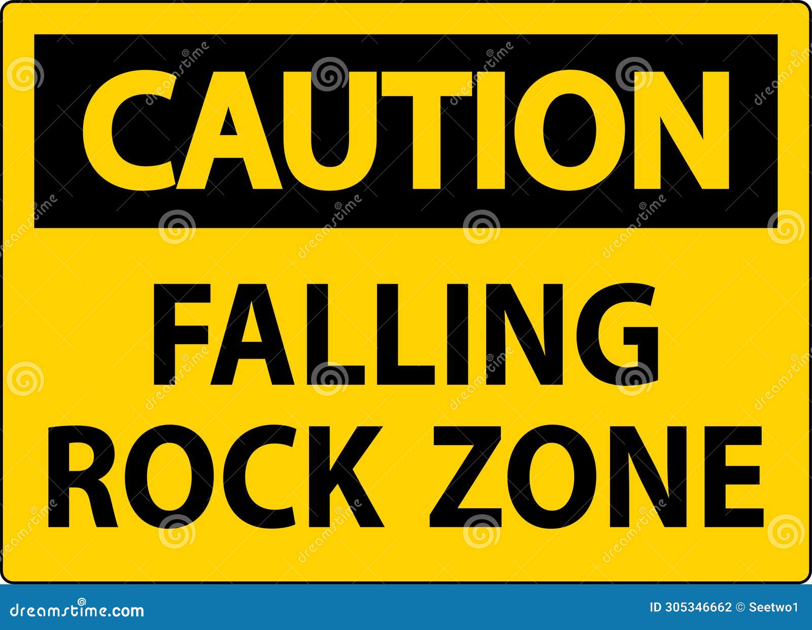 Caution Sign, Falling Rock Zone Stock Vector - Illustration of risk ...