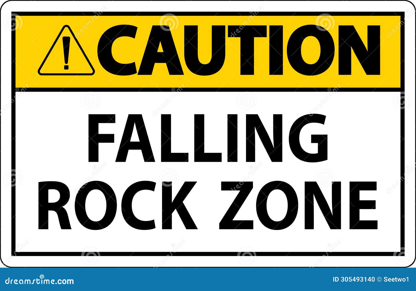 Caution Sign, Falling Rock Zone Stock Vector - Illustration of icon ...