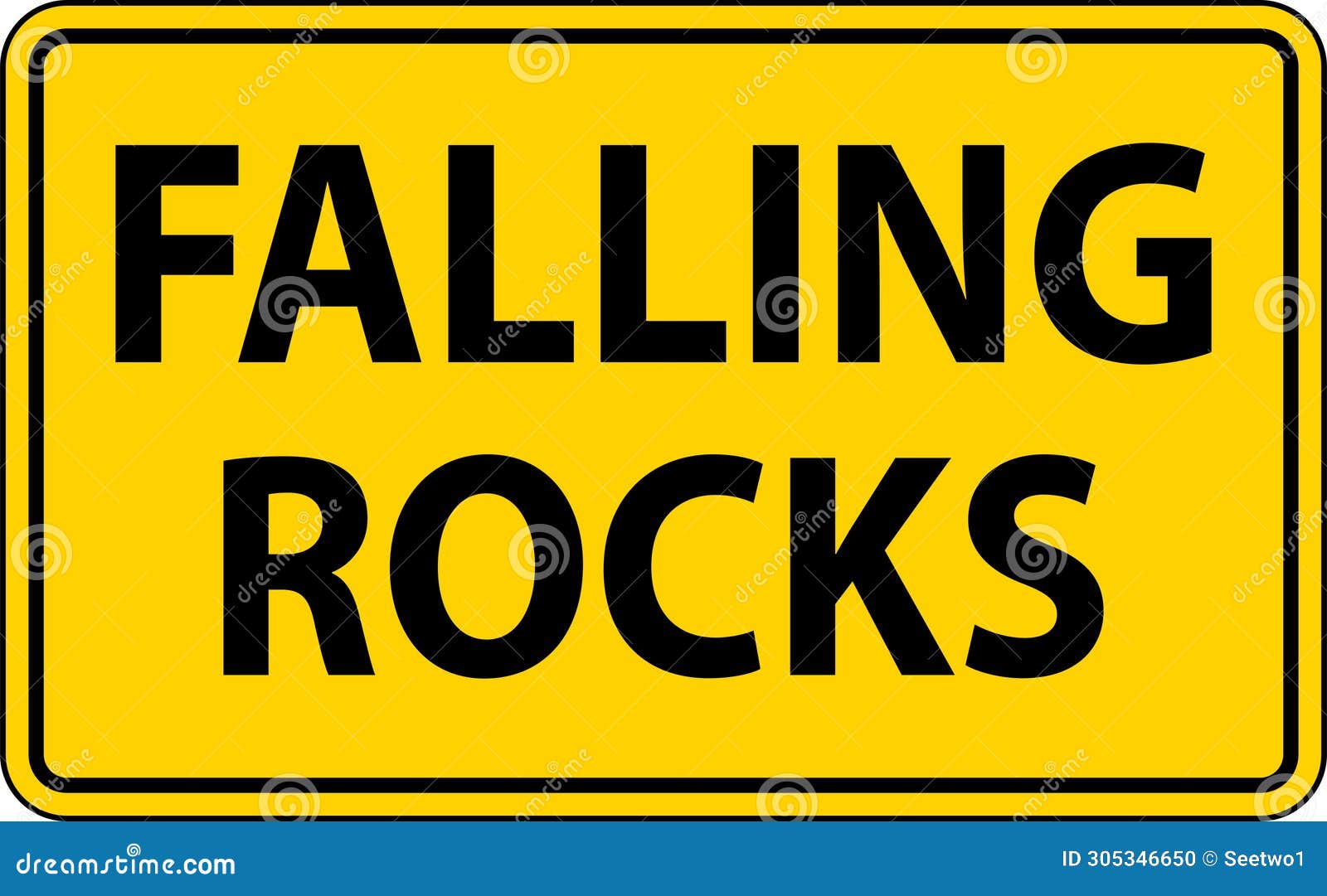 Caution Sign, Falling Rocks Stock Vector - Illustration of hazard ...