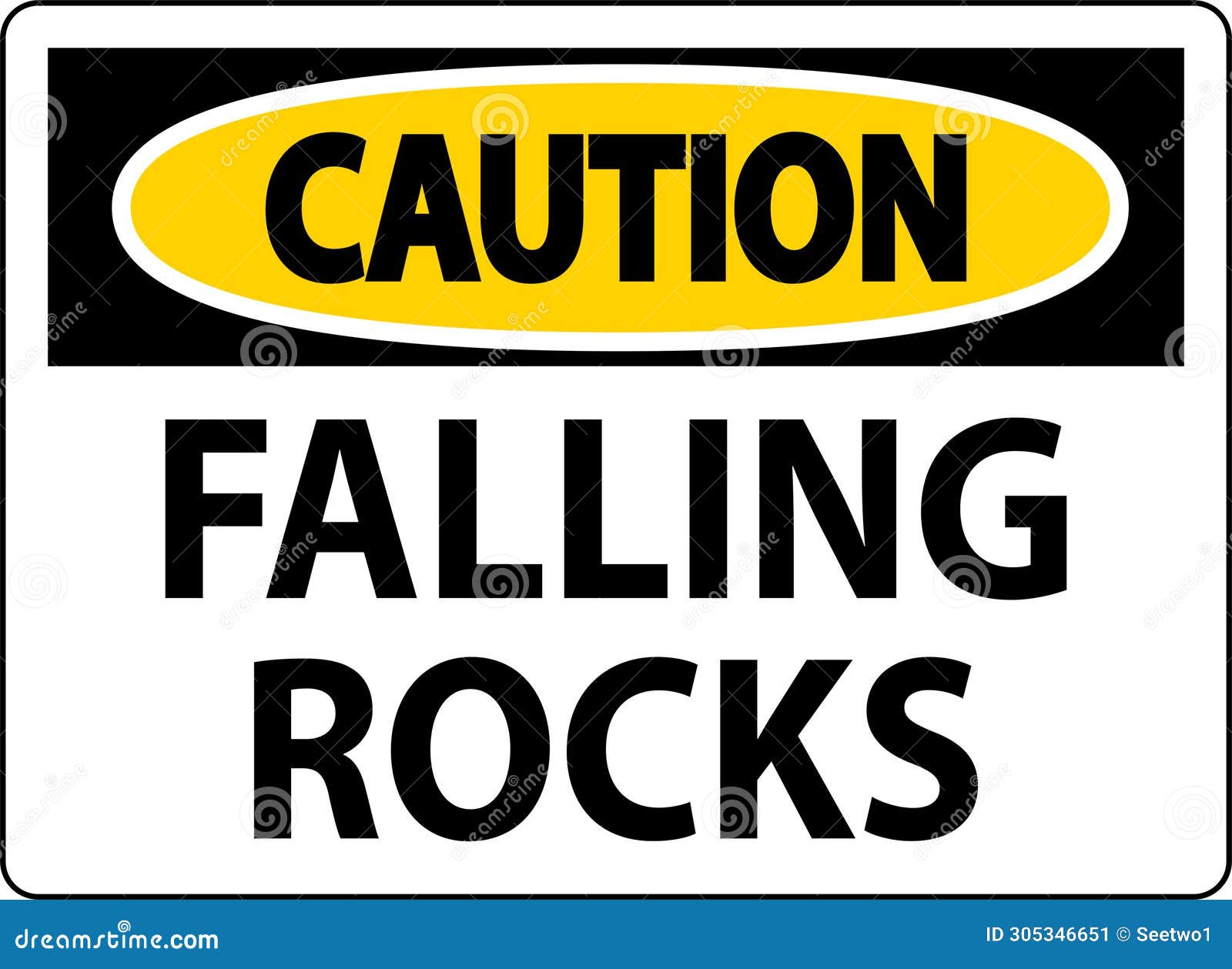 Caution Sign, Falling Rocks Stock Vector - Illustration of avalanche ...
